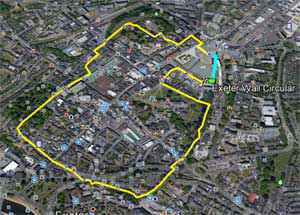 Exeter Wall Circular Walk with up to date map
